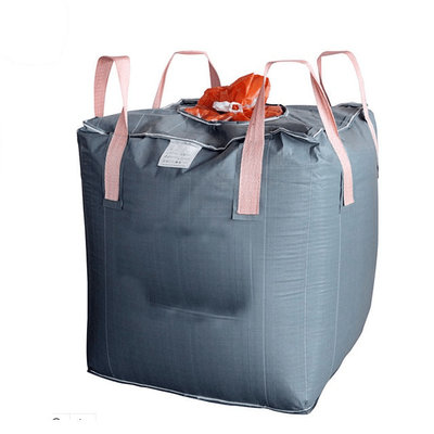 China UV Treated Grey Super Sack Bag Flat Bottom / Side Discharge Design Available supplier